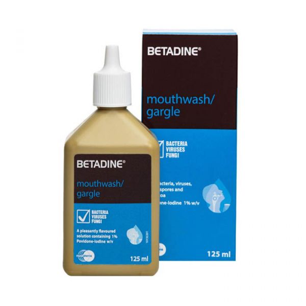 Betadine Antiseptic Gargle Mouthwash 125Ml – Makkah Pharmacy